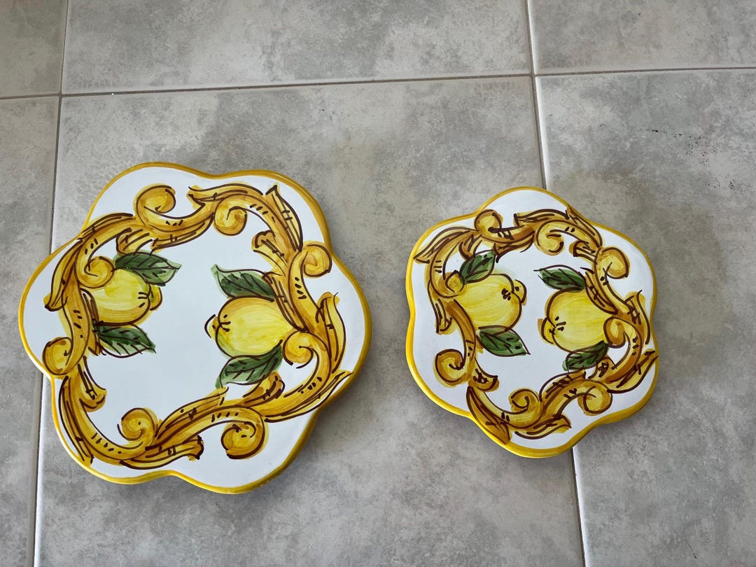 Hand-painted Ceramic Lemon Trivet: Vietri Pottery, Italy - Etsy