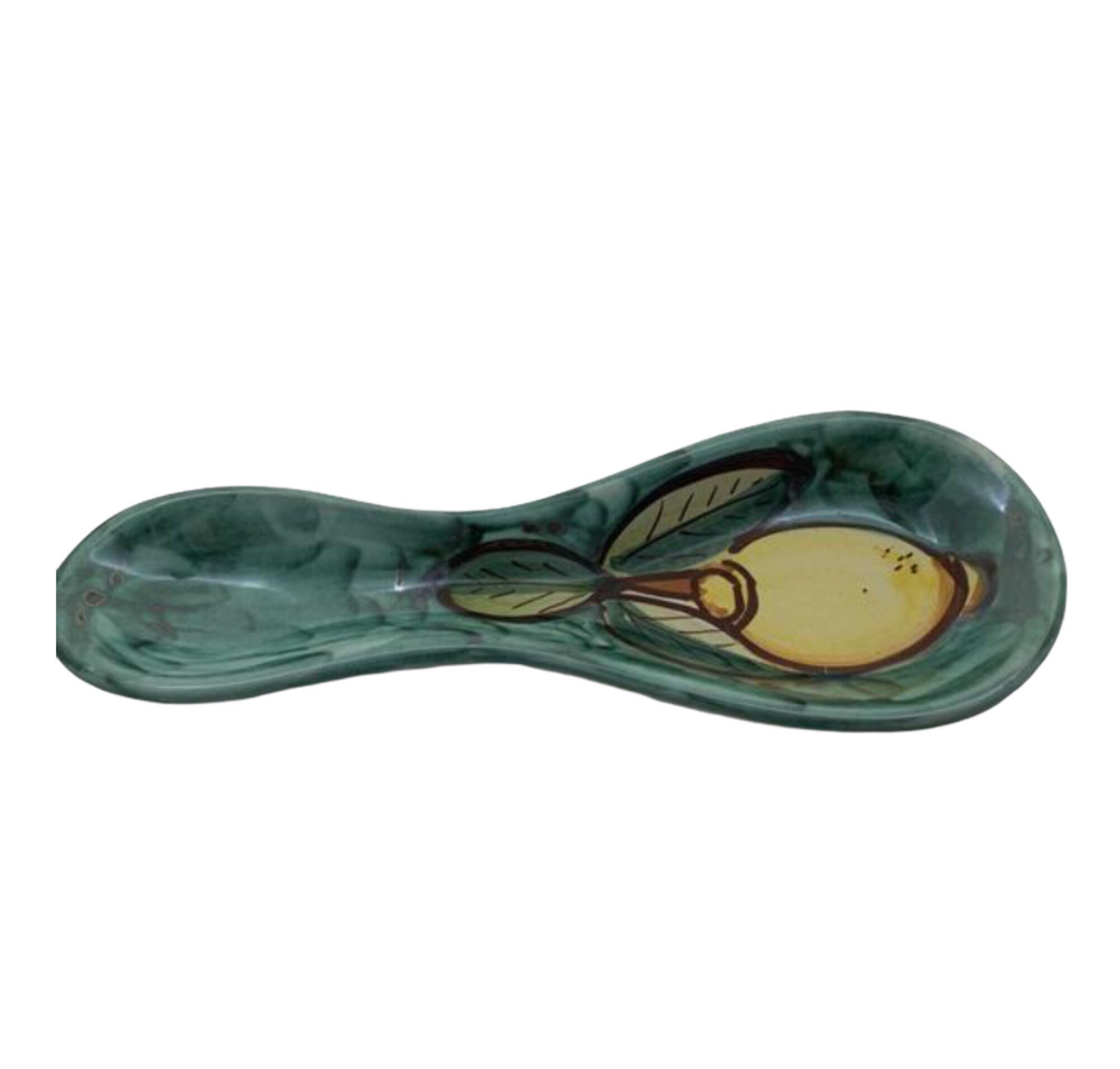 Italian Ceramic Spoon Rest decorated Lemon Made in Italy | Etsy