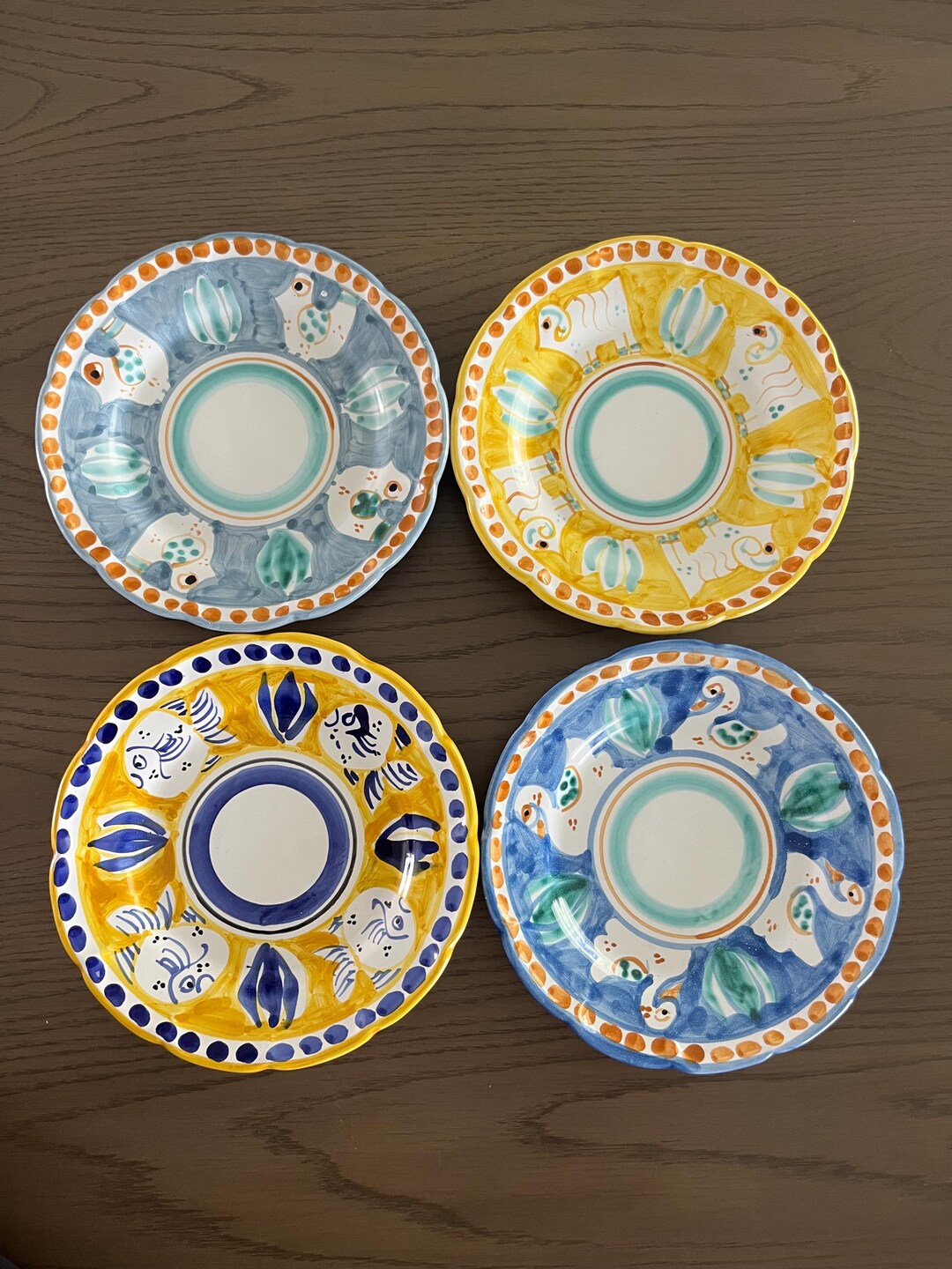 Ceramic Plates Set of 4 | Italian Tableware | Dinnerware Set | 8” Salad ...