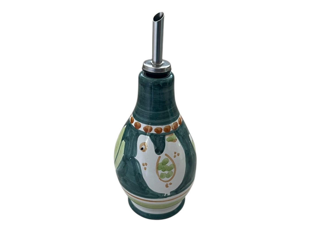Ceramic Olive Oil Bottle | Vietri Pottery | Oil Decanter With Animal ...