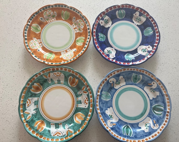 Ceramic Plates Set of 4 | Italian Tableware | Vietri Style Dish Set ...