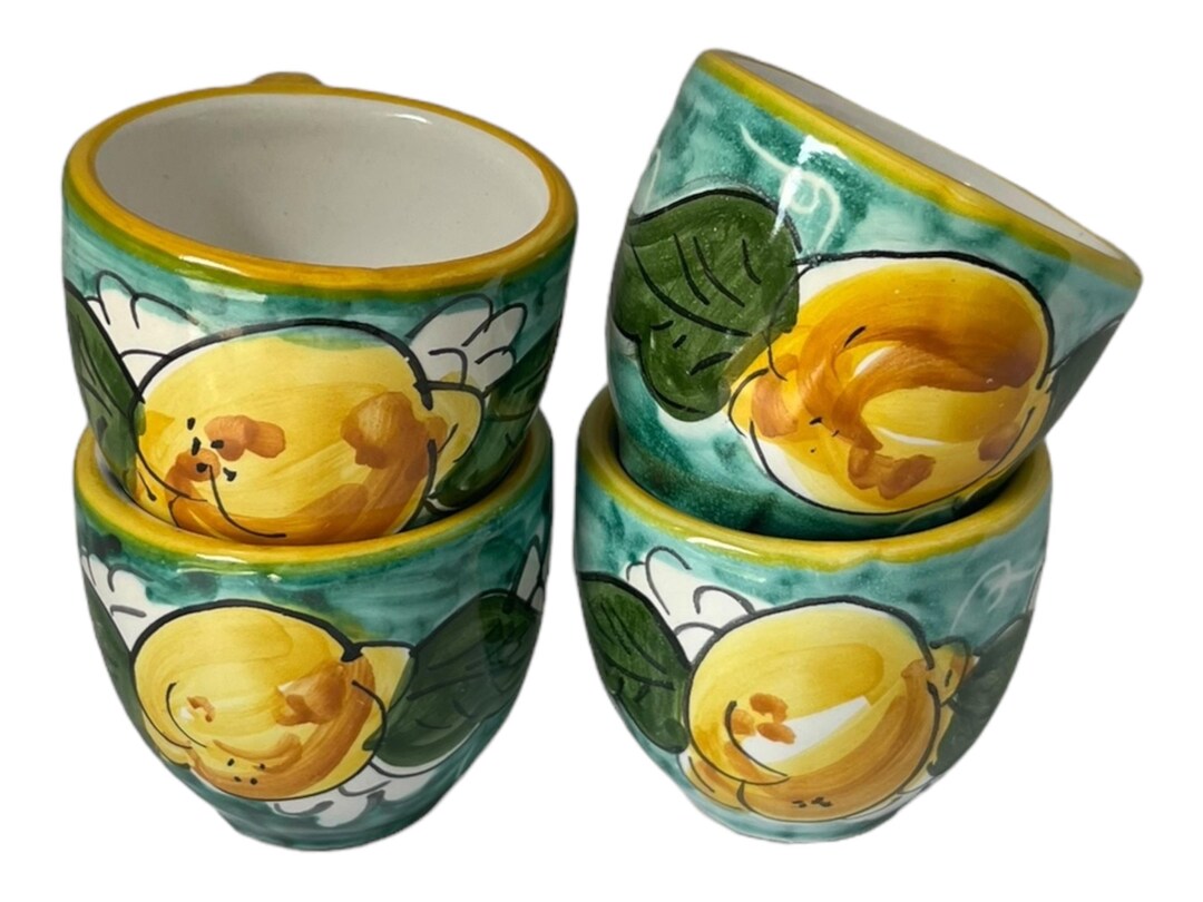 Handmade Italian Espresso Cups With Lemons – Ceramic Coffee Cups ...