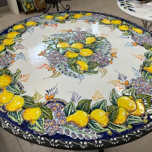 Italian Outdoor Table + Iron Base | Volcanic Table | Lemon Outdoor ...