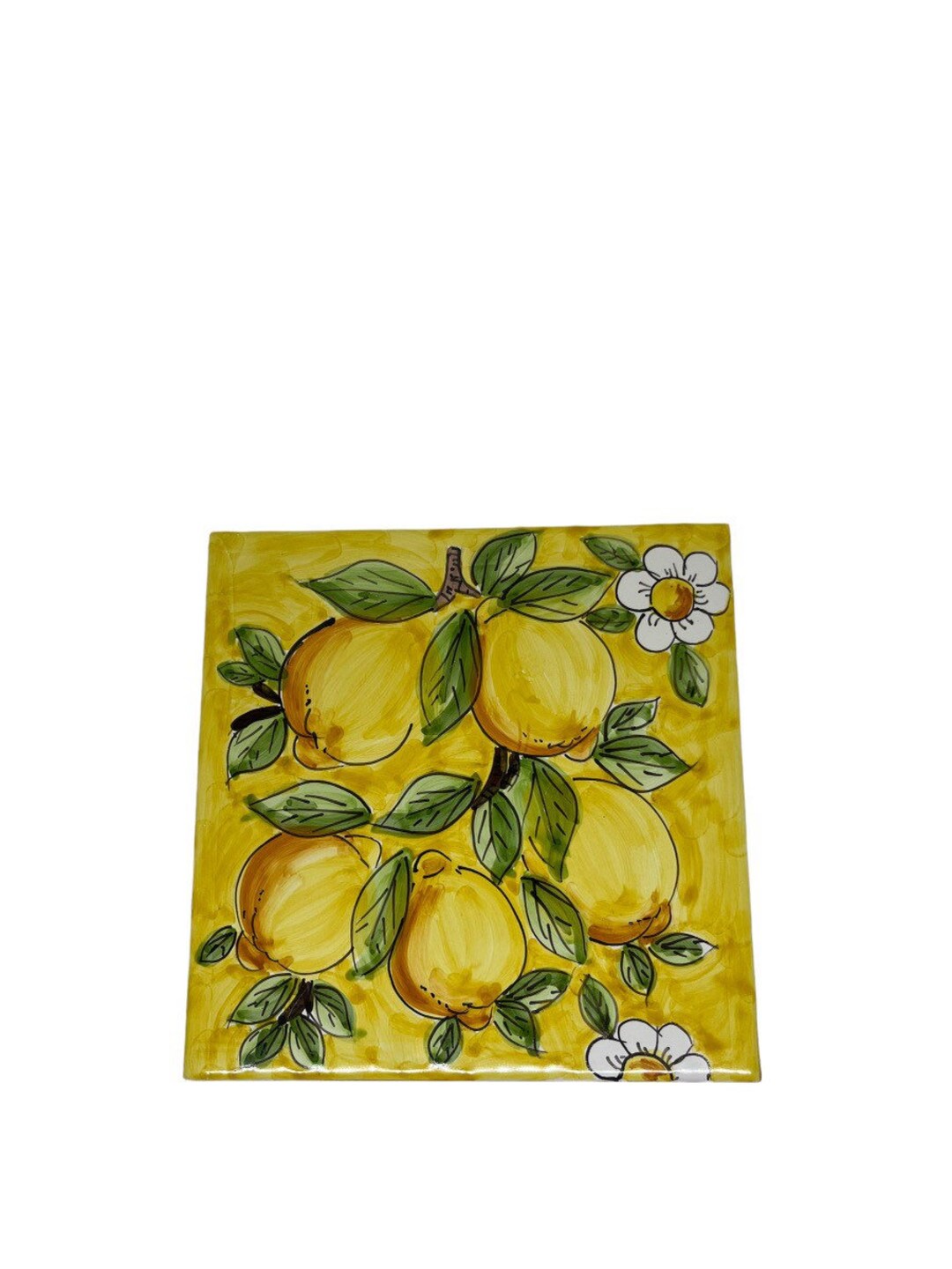 Lemon Ceramic Tile | Hand Painted Italian Wall Tiles | Wall Hanging ...
