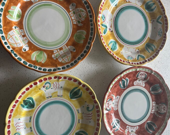 Ceramic Plates Set of 4 | Italian Tableware | Vietri Style Dish Set ...