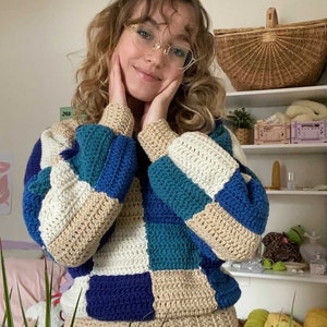 PATTERN Patchwork Sweater Crochet - Etsy