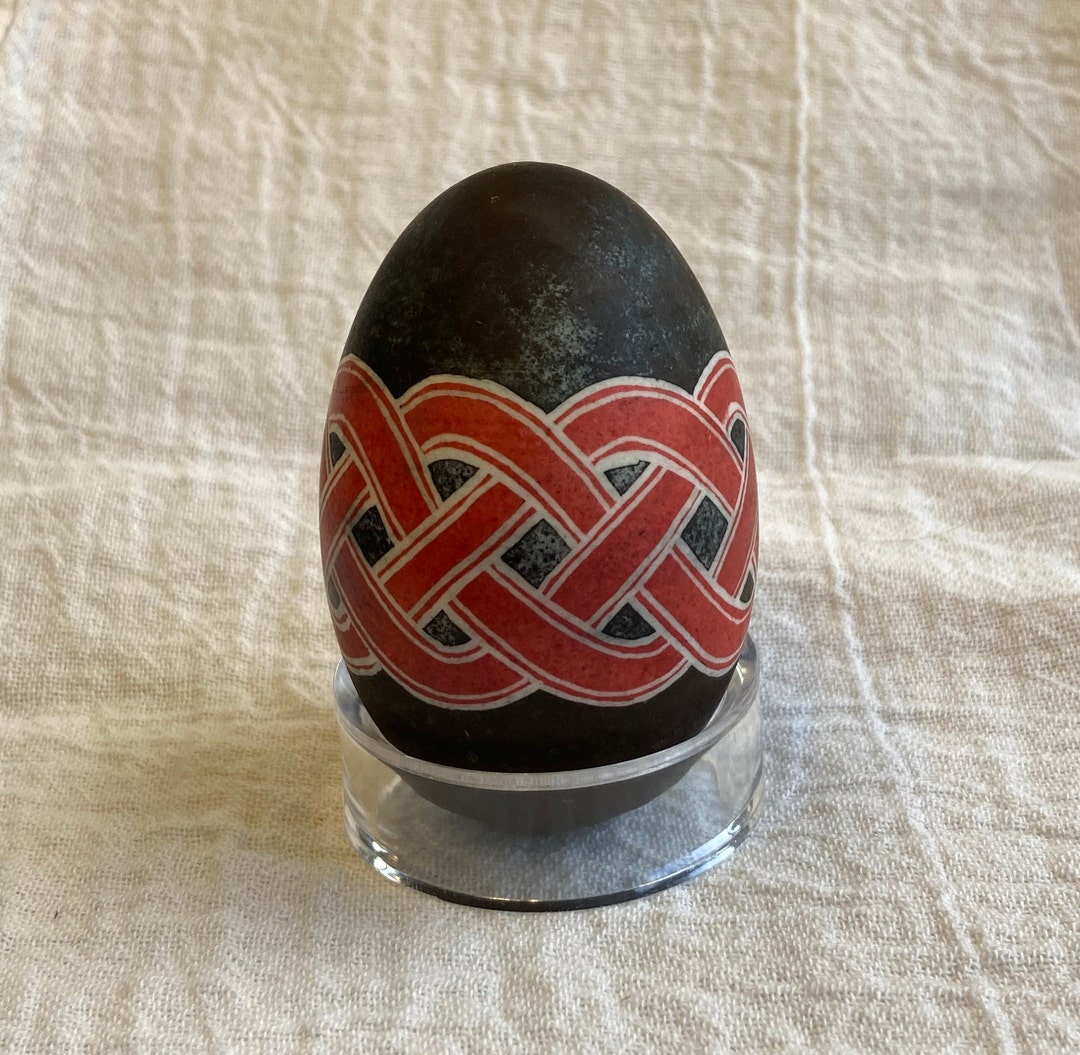 Red Celtic Knot Duck Pysanka - Oppsie Egg - Etsy
