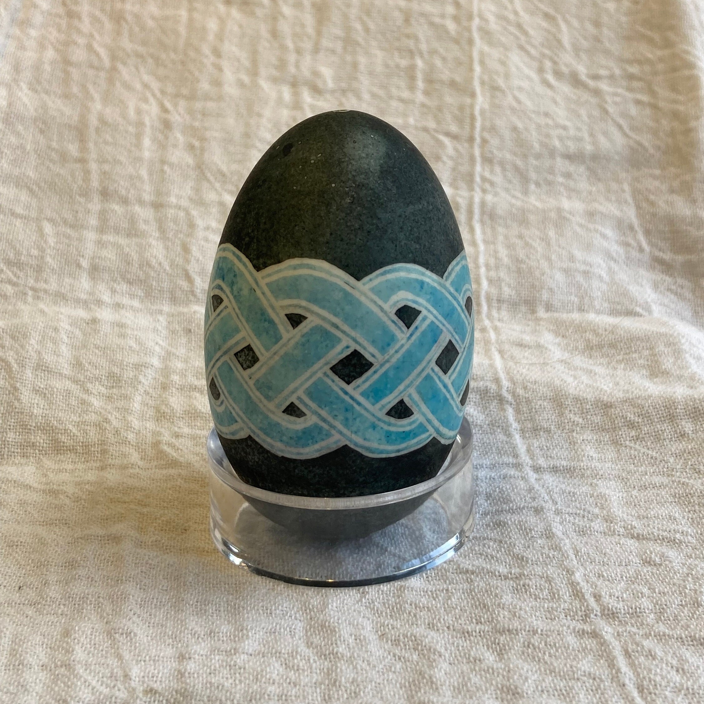 Blue Celtic Knot Duck Pysanka - Oopsie Egg - Etsy