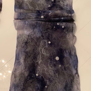 Grey Blue Ocean Hand Felted Scarf, North Fork Felt Shawl, Grey Scale ...