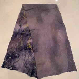 Grey Blue Ocean Hand Felted Scarf, North Fork Felt Shawl, Grey Scale ...