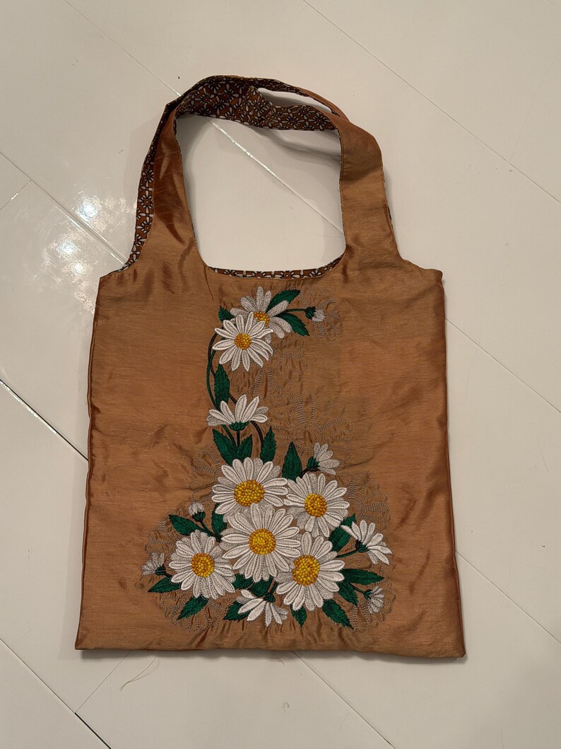 Daisy Tote Bag, Daisy Reusable Market Bag, Floral Tote, Flower Power ...