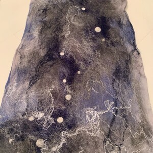 Grey Blue Ocean Hand Felted Scarf, North Fork Felt Shawl, Grey Scale ...