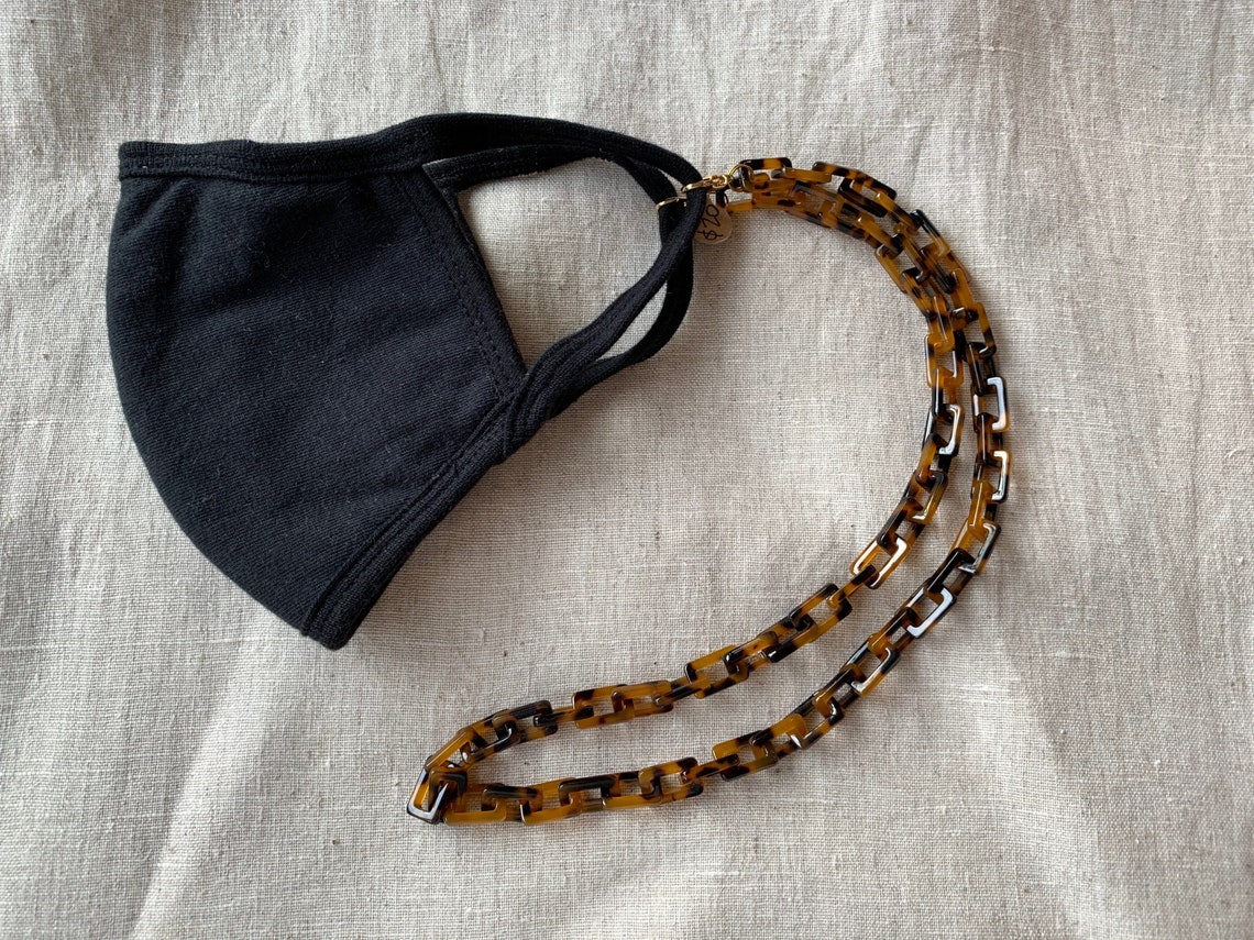 Tortoise Shell Design Mask Chain Lightweight Face Mask - Etsy