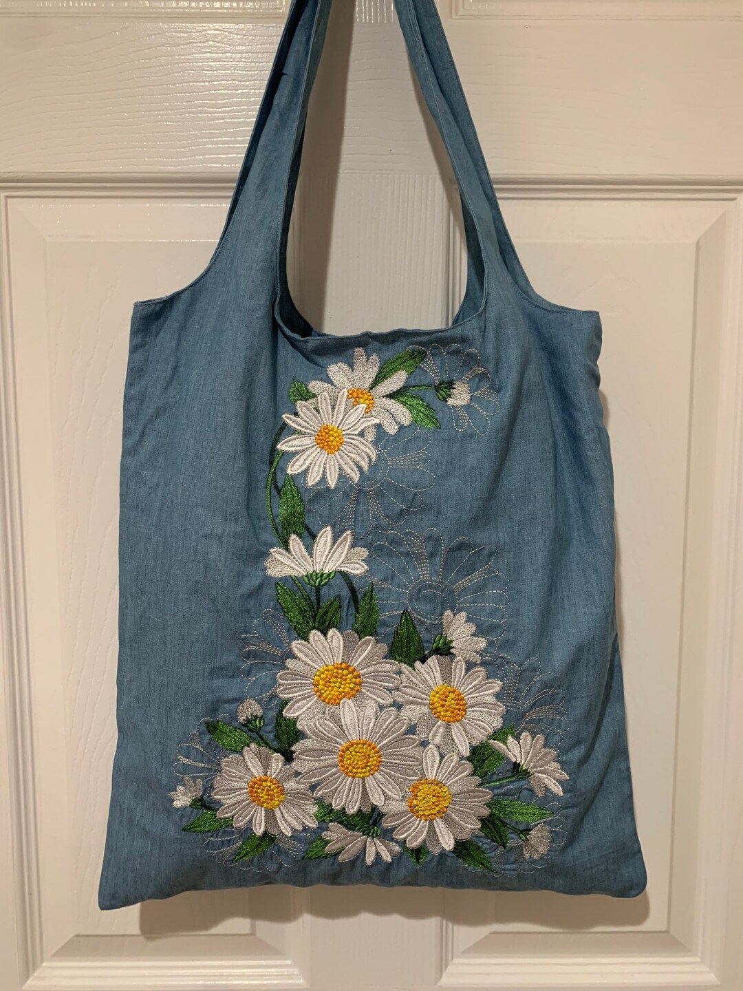 Daisy Tote Bag Daisy Reusable Market Bag Floral Tote Flower - Etsy