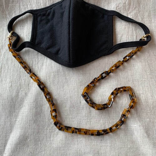 Tortoise Shell Design Mask Chain Lightweight Face Mask | Etsy