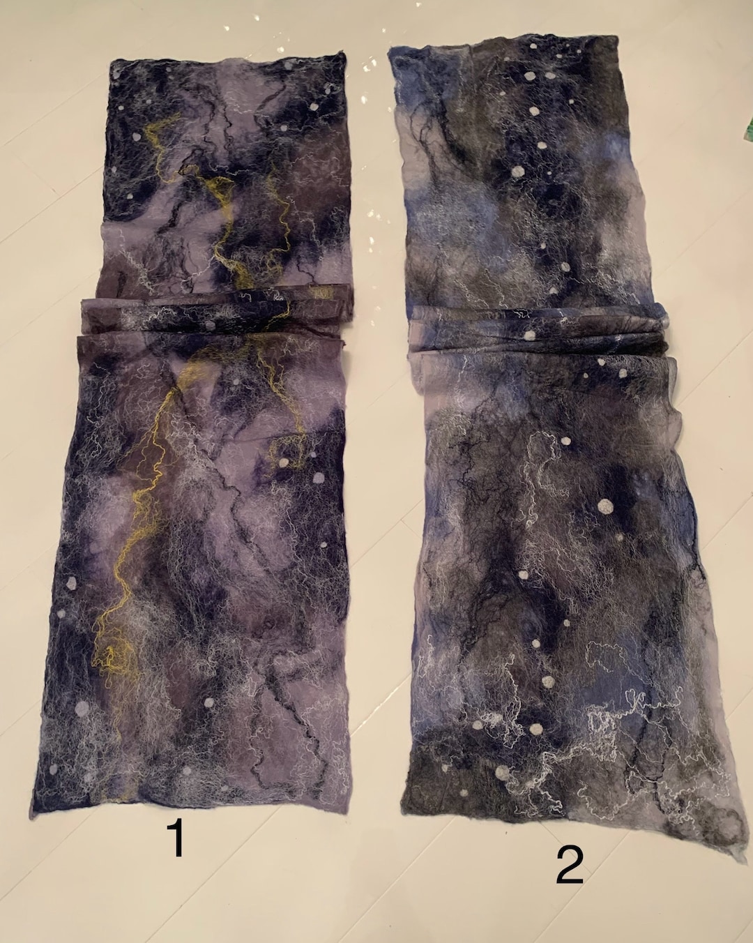 Grey Blue Ocean Hand Felted Scarf, North Fork Felt Shawl, Grey Scale ...