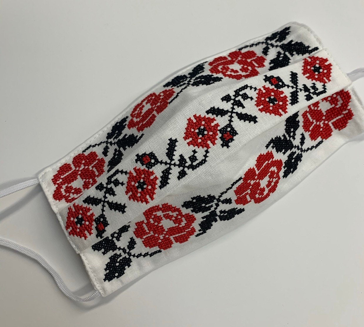 Embroidered Face Mask Reusable 2 Layer Linen Ukrainian / - Etsy