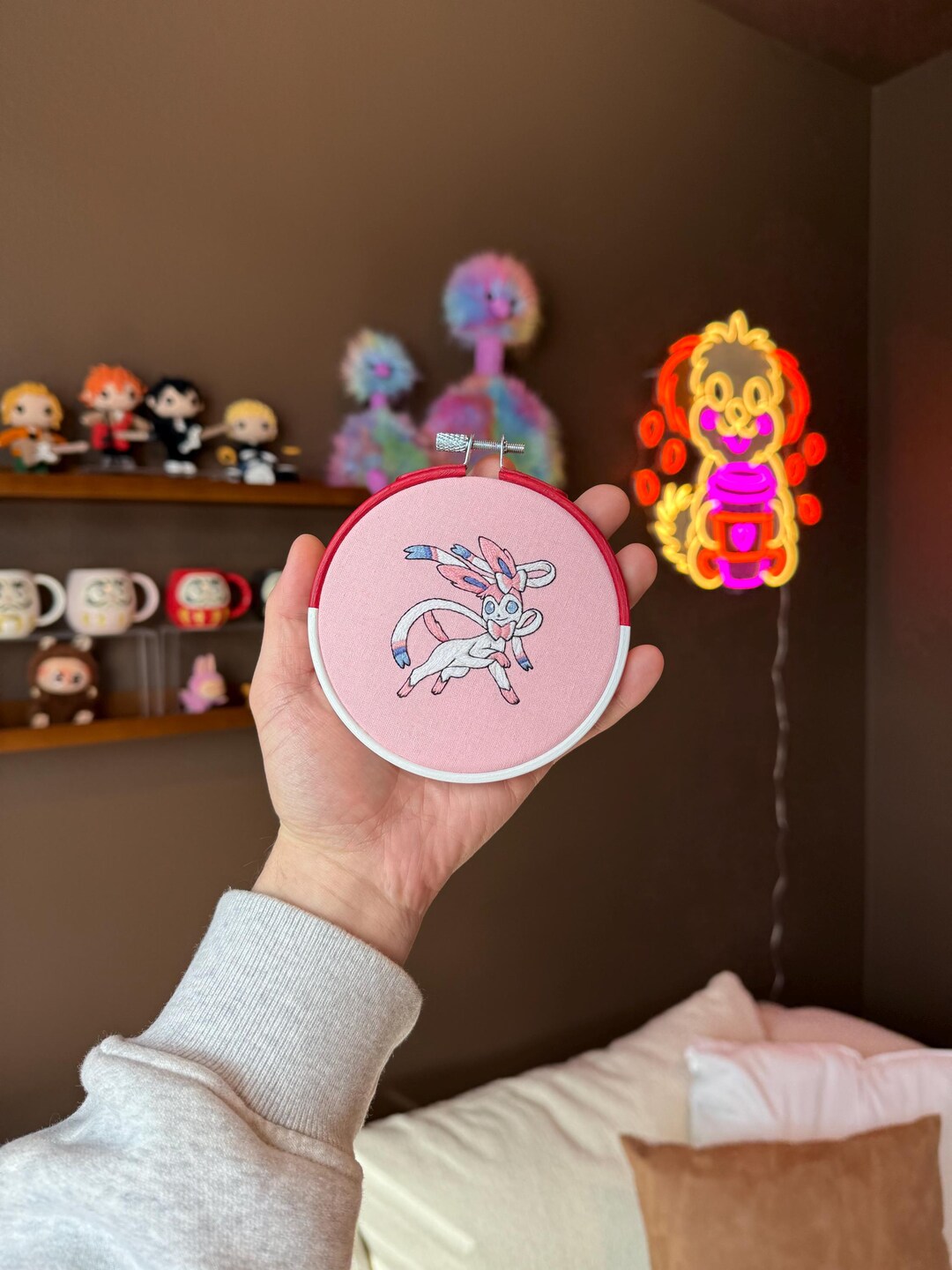 Sylveon Pokémon 4" Pokeball Hand Embroidery - Etsy