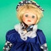 Vintage Anco Porcelain 16" Doll 1999 "elizabeth" Navy Blue Felt Lace ...