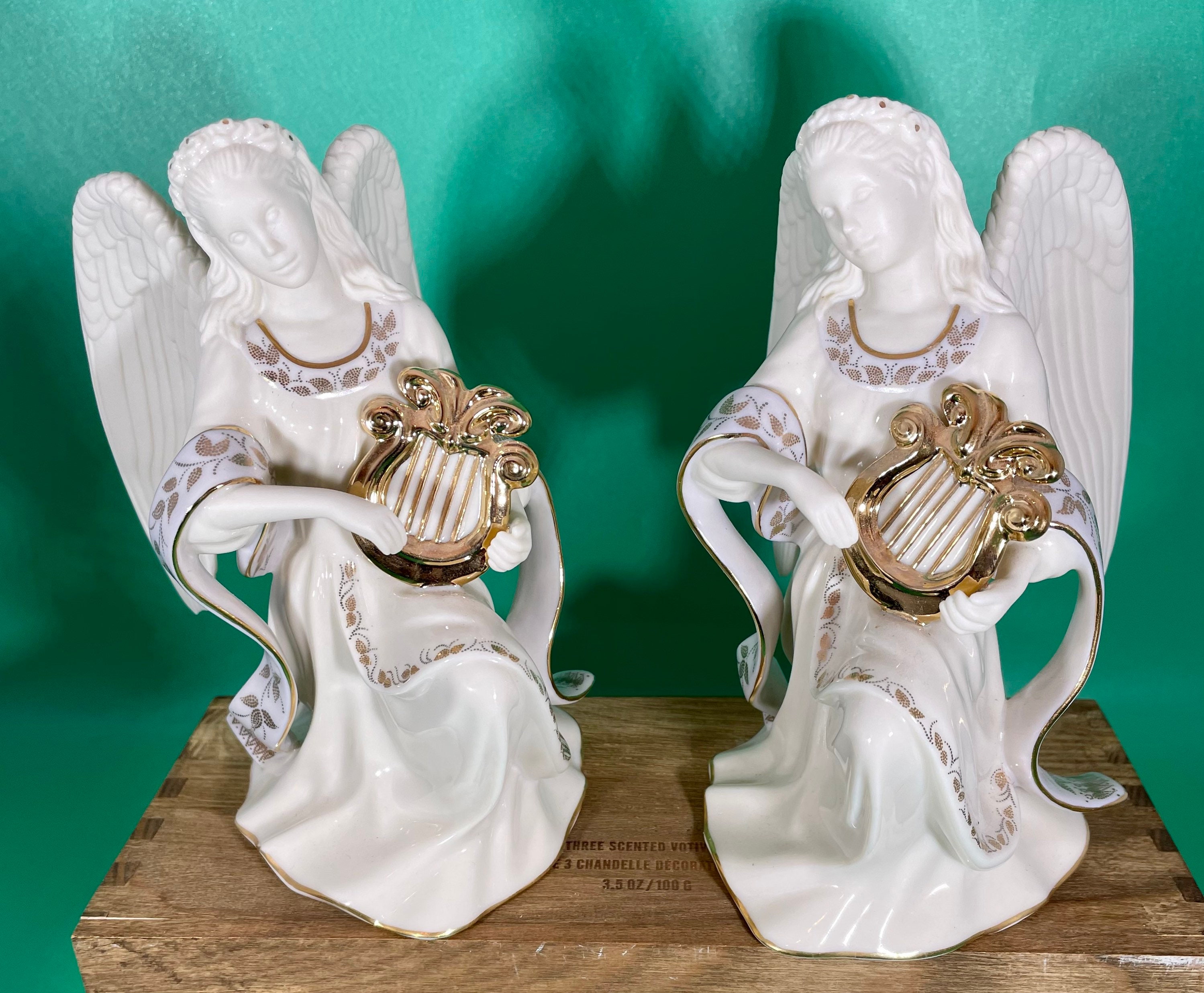 Lenox Baroque Angel Collection With Harp Collectible Vintage - Etsy