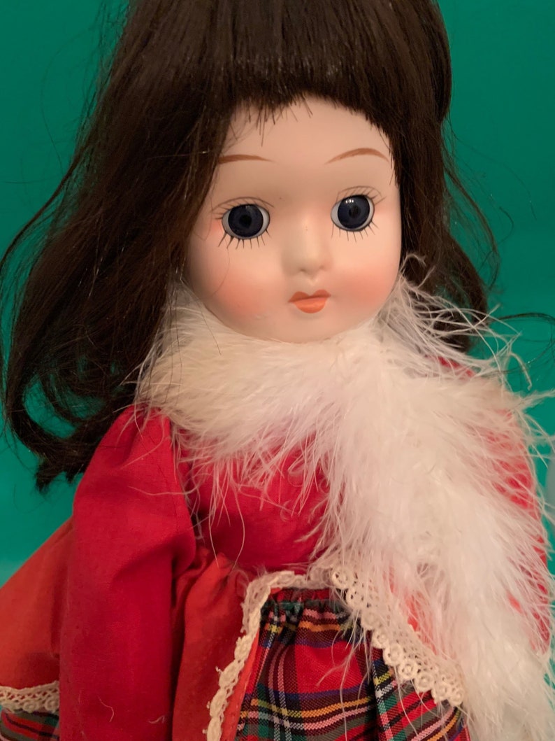 Vintage Brinn's 16" Doll Collectible Porcelain Musical Edition Plaid ...