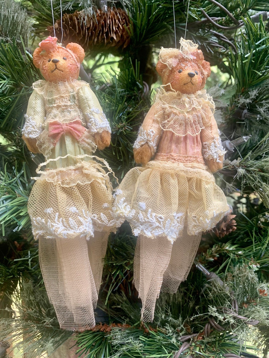 Vintage Ganz Bears Ornament - CHOOSE From 2 Styles: Pink or Blue ...