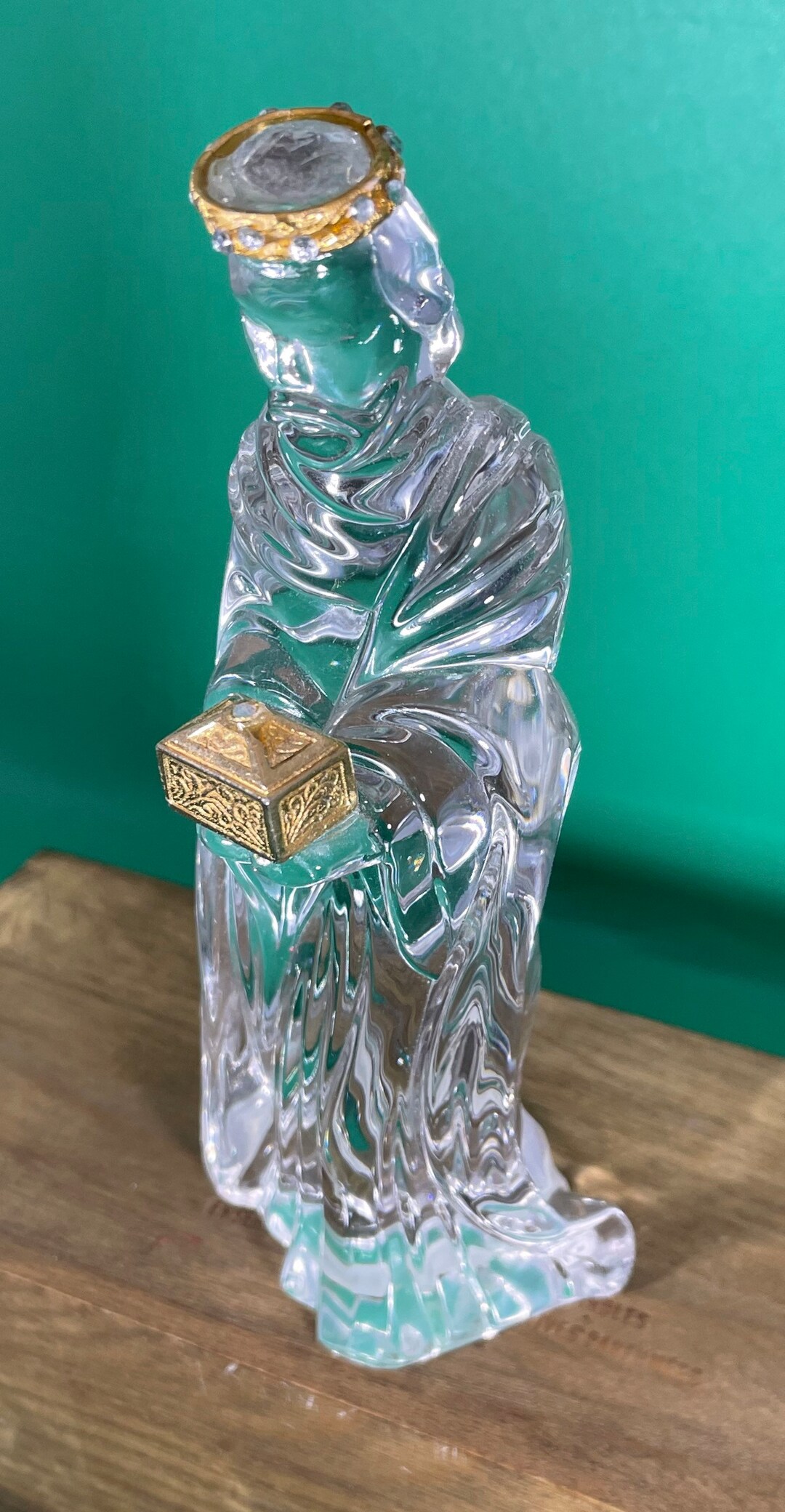 GORHAM Crystal Gold Nativity King Melchior Wise Men Figurine Germany ...