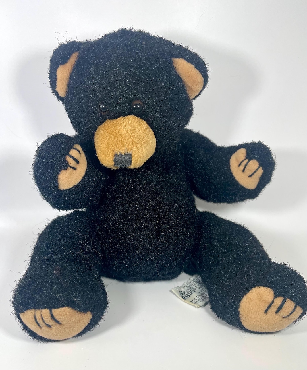 Russ Berrie Plush Blacky the Black Bear 10" Stuffed Animal Soft Toy ...