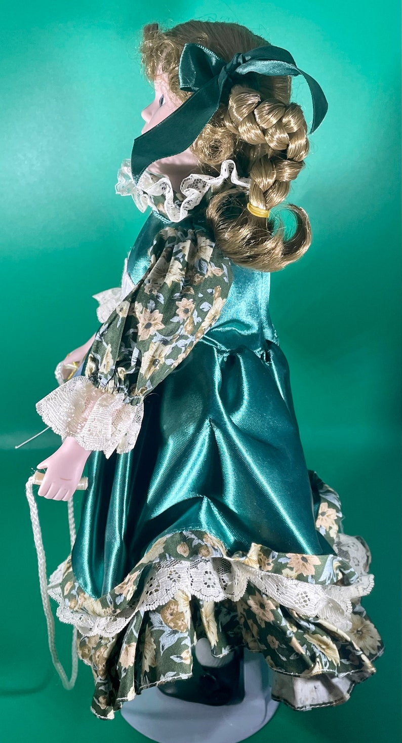 16" Anco Porcelain Doll "joyce" Victorian Beige Floral Spring Dress ...