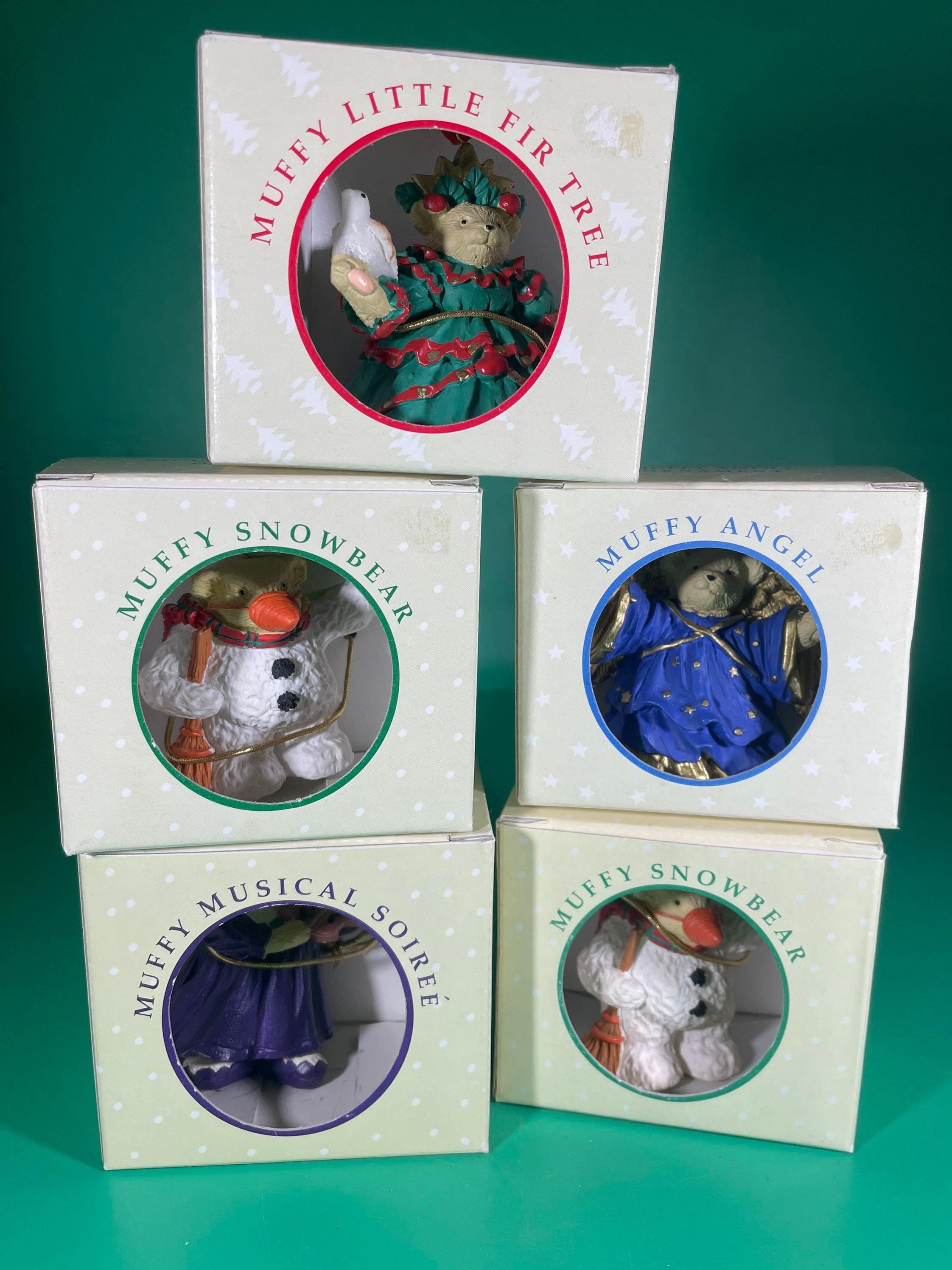 Vintage Muffy Vanderbear Holiday Hand Painted Boxed Ornaments - Etsy