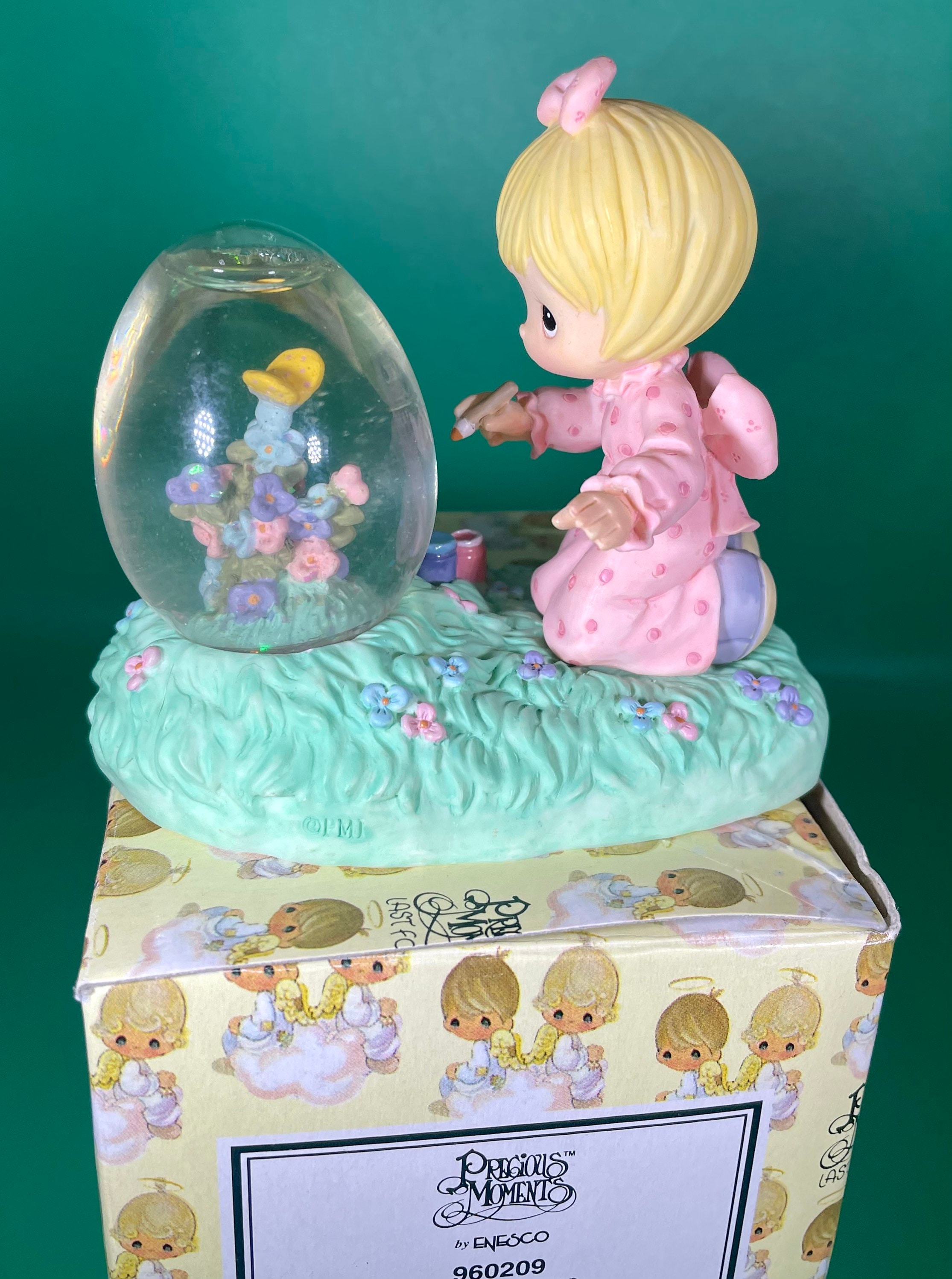 1997 NIB Precious Moments 960209 Girl Painting Egg Shaped - Etsy