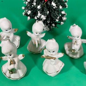VINTAGE 1980's Angels Musical Band Eight (8) Mini Figurines Gold ...