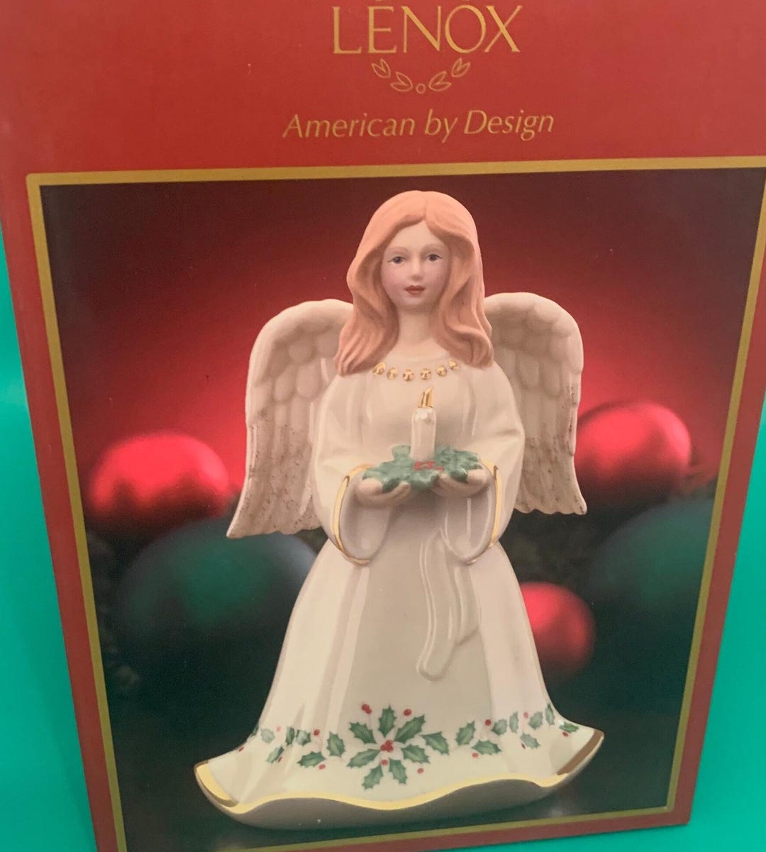 LENOX "holy Night Holiday Angel" NIB 817915 Figurine Vintage Holly ...