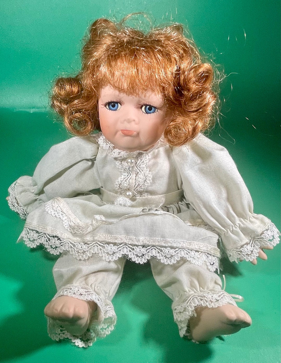 9" Gustave Wolff A0295 Pouting Poseable Porcelain Doll Vintage Dress ...