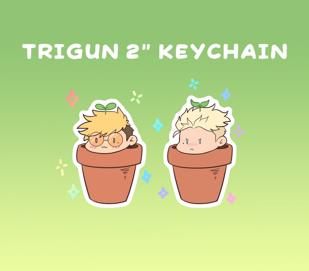 Trigun Potted Plant Holographic Keychains (2 Inch) | Vash Keychain ...
