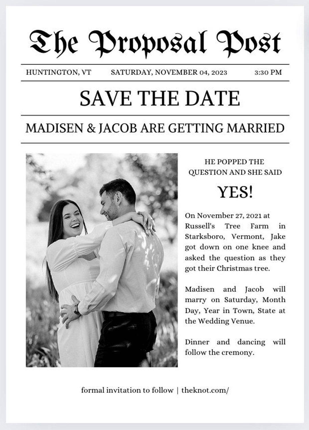 The Proposal Post Save the Date Templates - Printable (editable) Canva ...