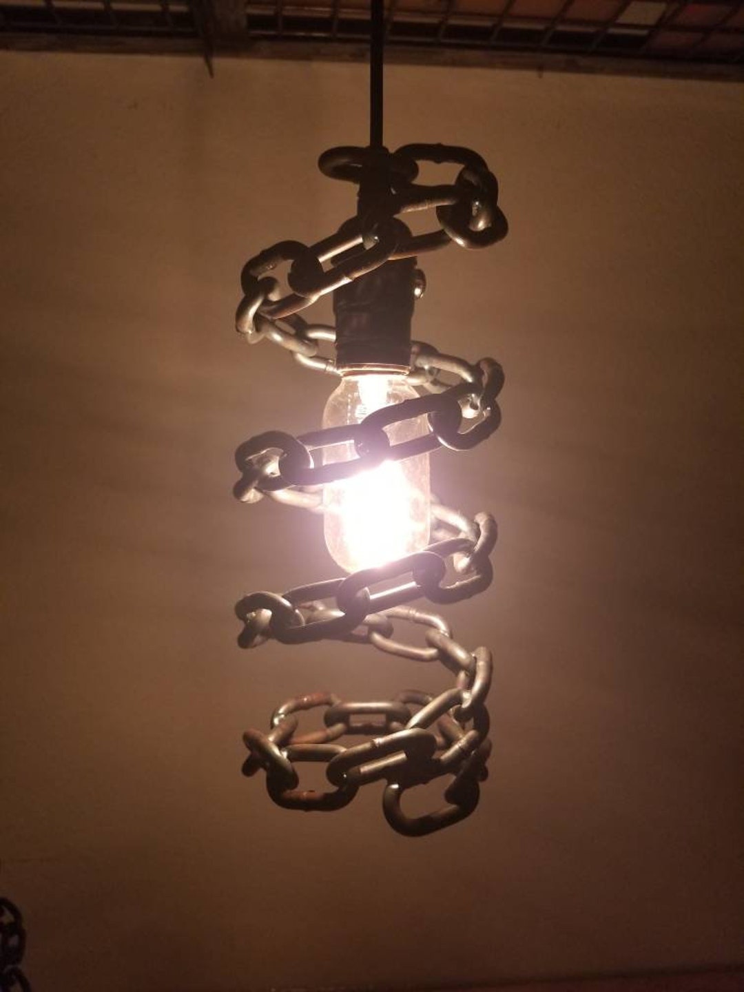 Industrial Steel Steampunk Chain Pendant Light 2 Count Hand Made - Etsy