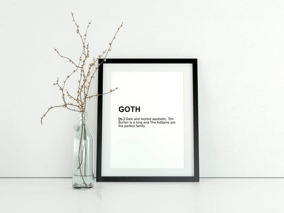 Goth Definition Art Print - Etsy