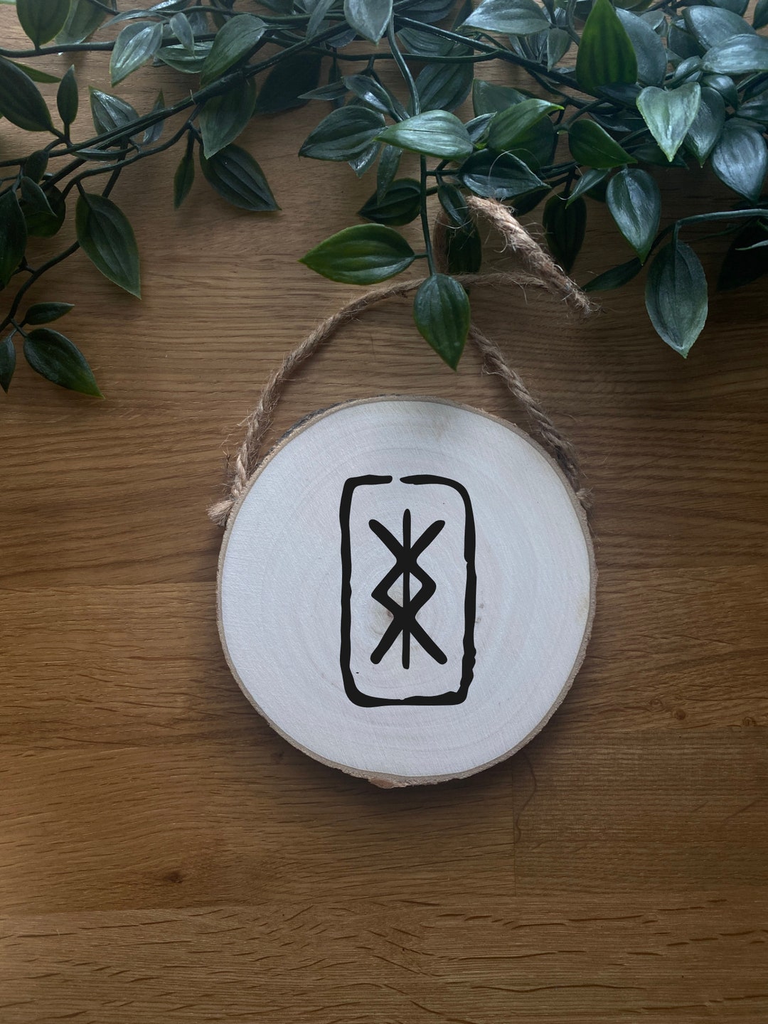 Protection in a Rune Hanging Wood Sign Viking Symbol Viking Ward Runic ...