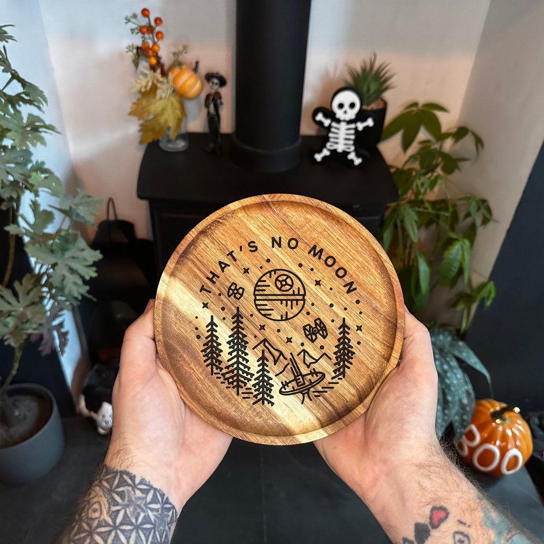 Star Wars Wood Round Tray Rebel Mandalorian Death Star Jedi Sith ...