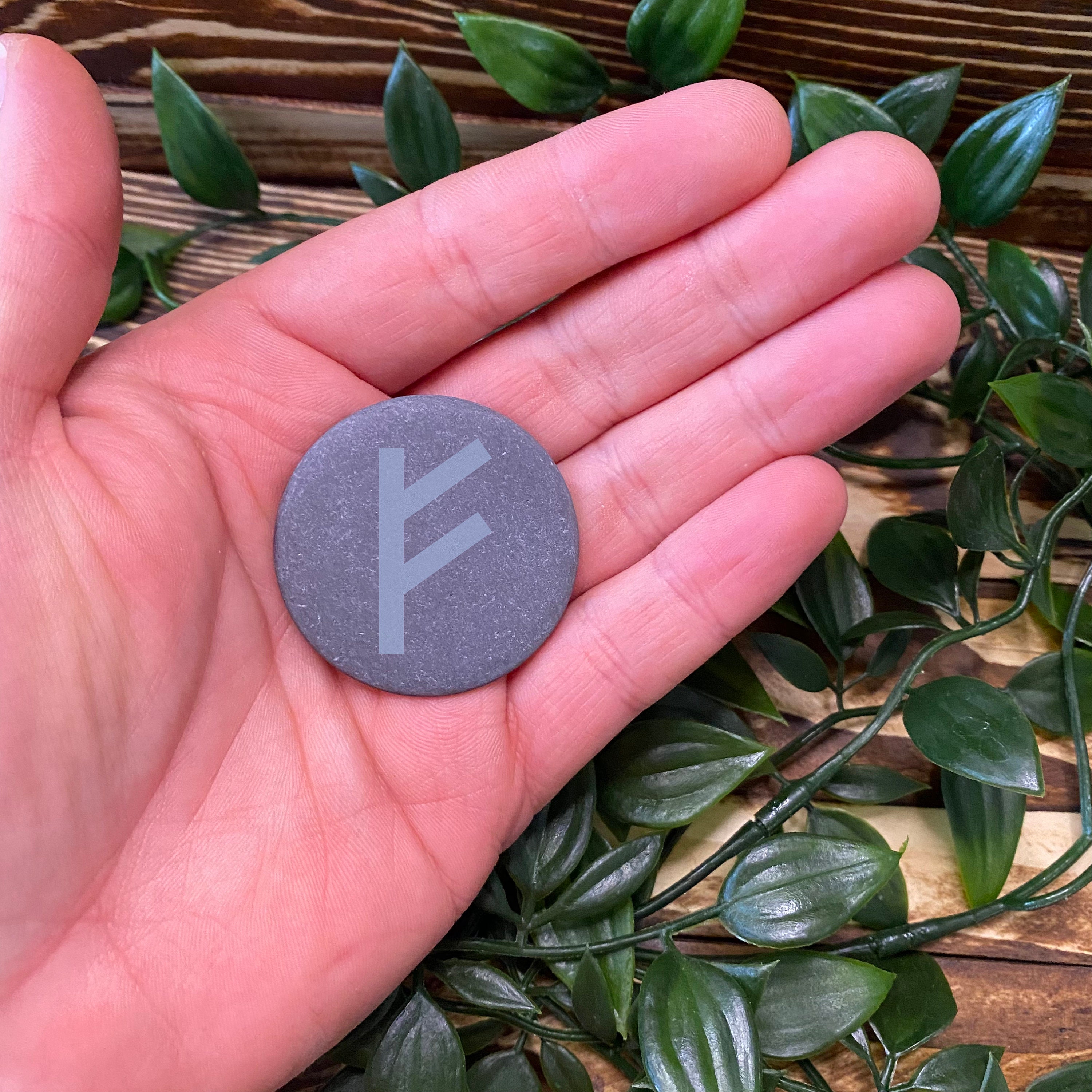 Viking Rune for Wealth Slate Palm Token Keepsake Viking - Etsy