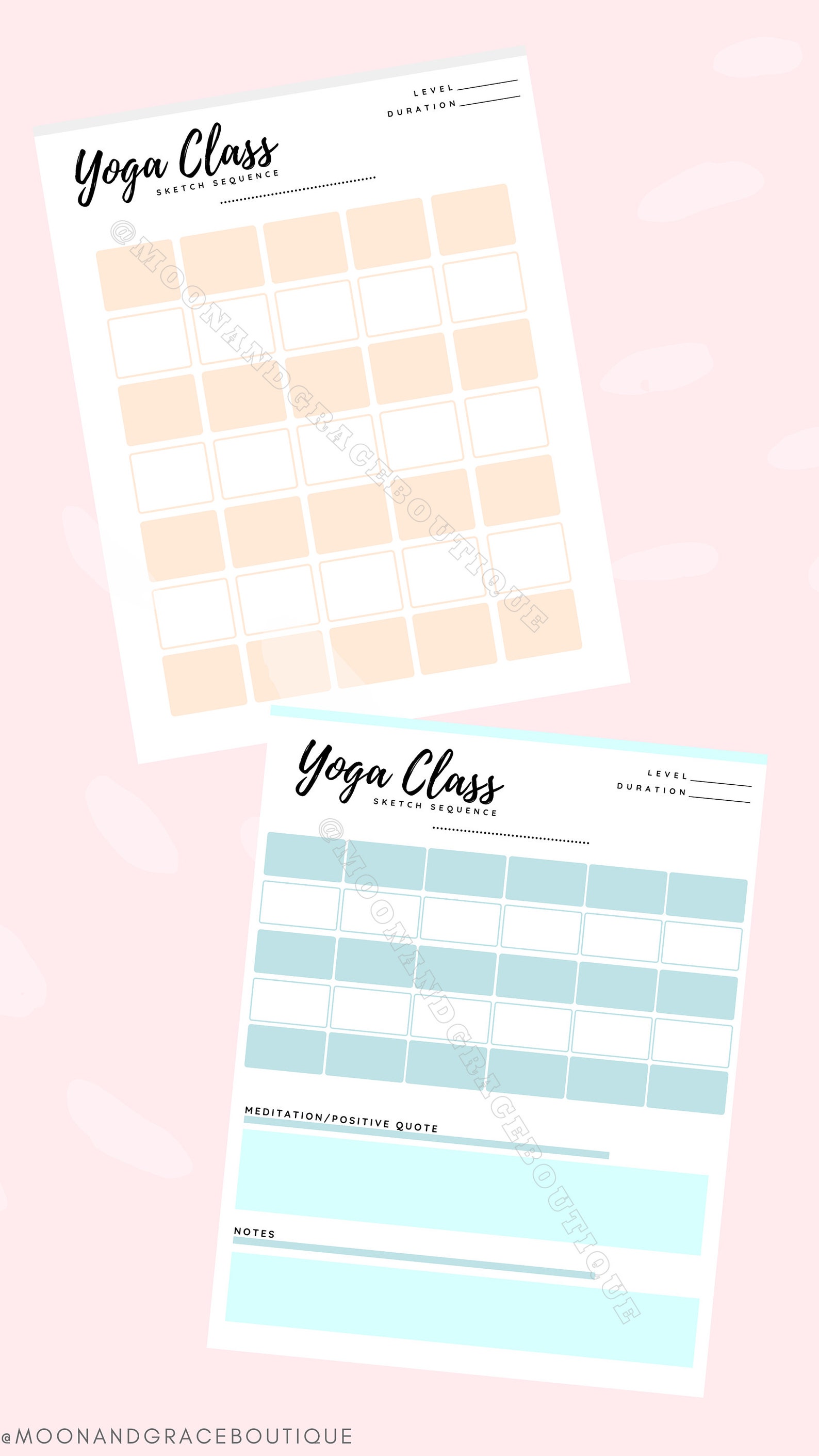 Fitness Class Planner Yoga Printable Log Workout Tracker - Etsy