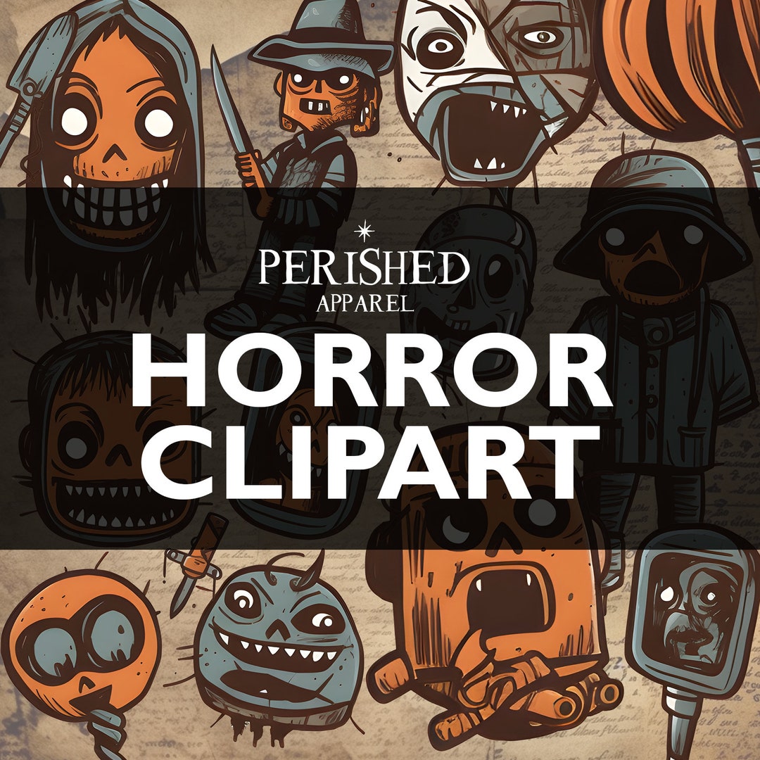 32 Horror Clipart Digital Images Commercial Use Cartoon Style Party ...