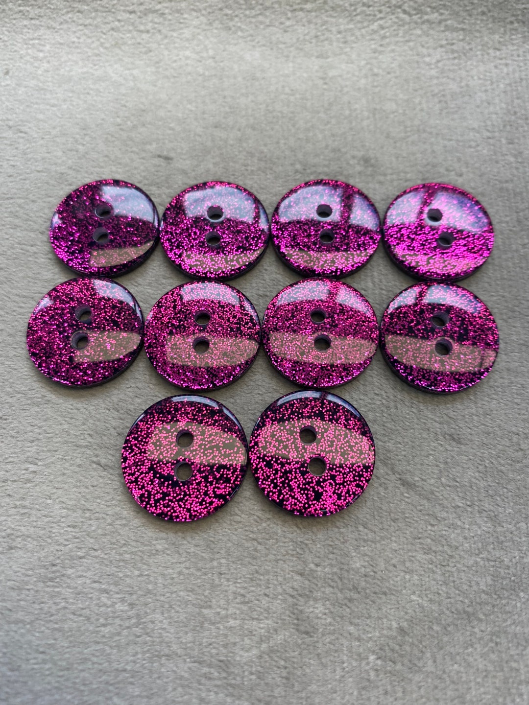 Glitter Buttons Cerise Pink 18mm a Set of 10 - Etsy