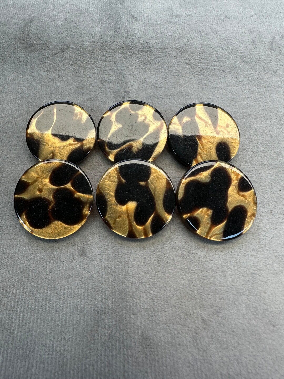 Two-tone Buttons Brown Pearly Finish 27mm a Set of 6 - Etsy