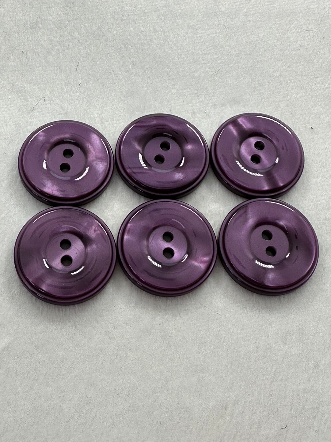Purple Buttons 22mm a Set of 6 With a Pearly Finish - Etsy