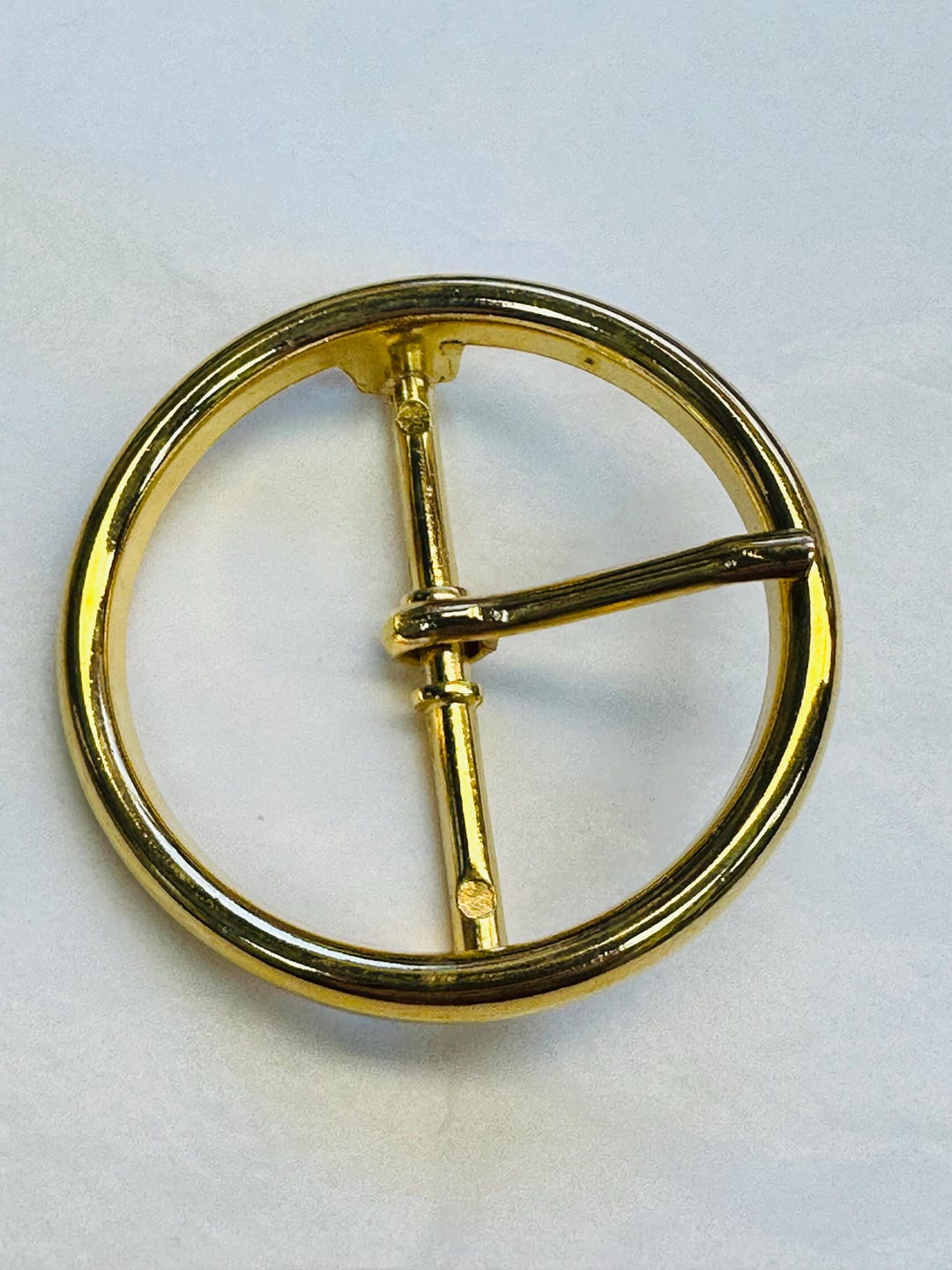 Gold-tone Metal Belt Buckle: Circular Prong Buckle (40mm) - Etsy