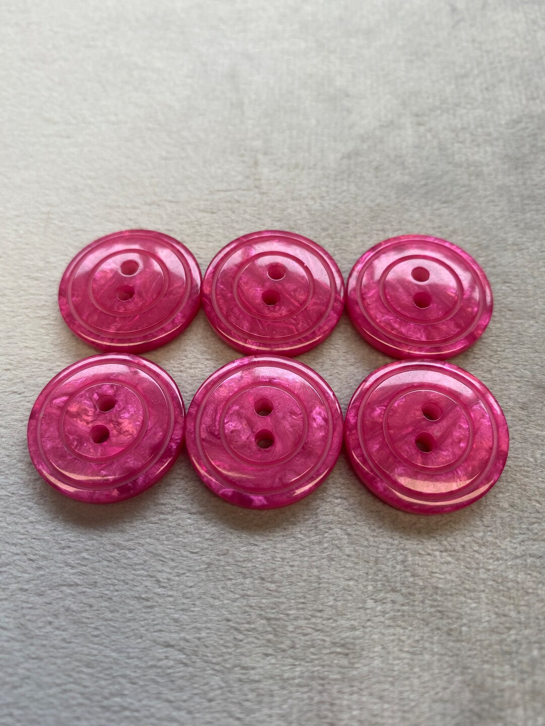 Pearly Buttons Cerise Pink by Dill 20mm a Set of 6 - Etsy