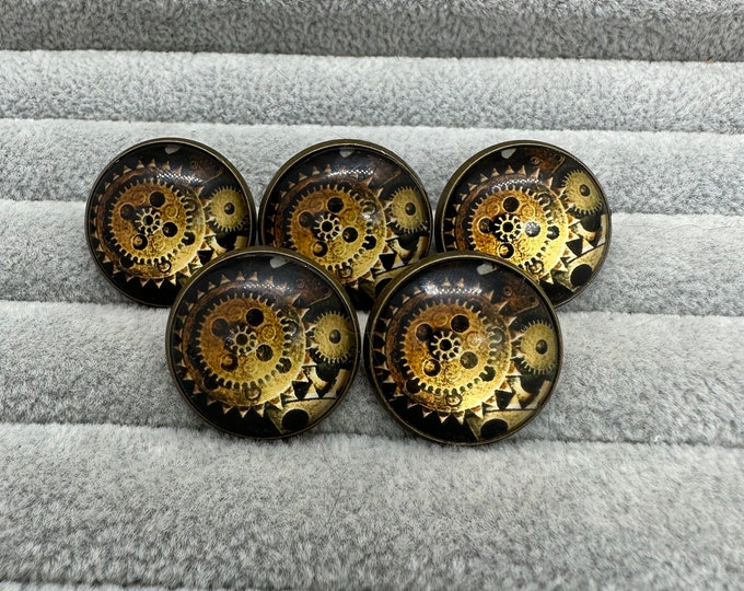 Vintage Steampunk Gauge Pin Back Buttons, Backpack Pins, Jacket Buttons ...