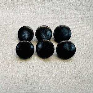 Leather Buttons Black Smooth Top Design by Dill 15mm a Set of 6 - Etsy